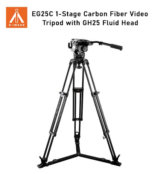 E-Image EG25C 1-Stage Carbon Fiber Video Tripod with GH25 Fluid Head