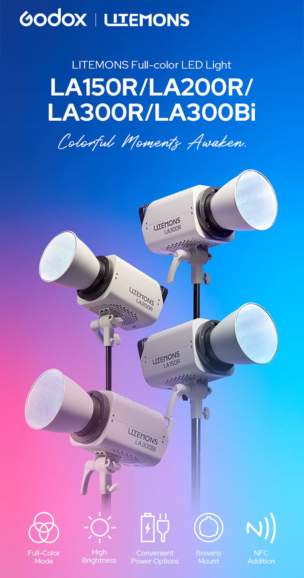 GODOX LA300Bi Litemons Full-Colour LED Light